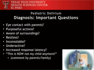 Pediatric delirium | PDF