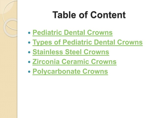 Pediatric Dental Crowns | PPTX