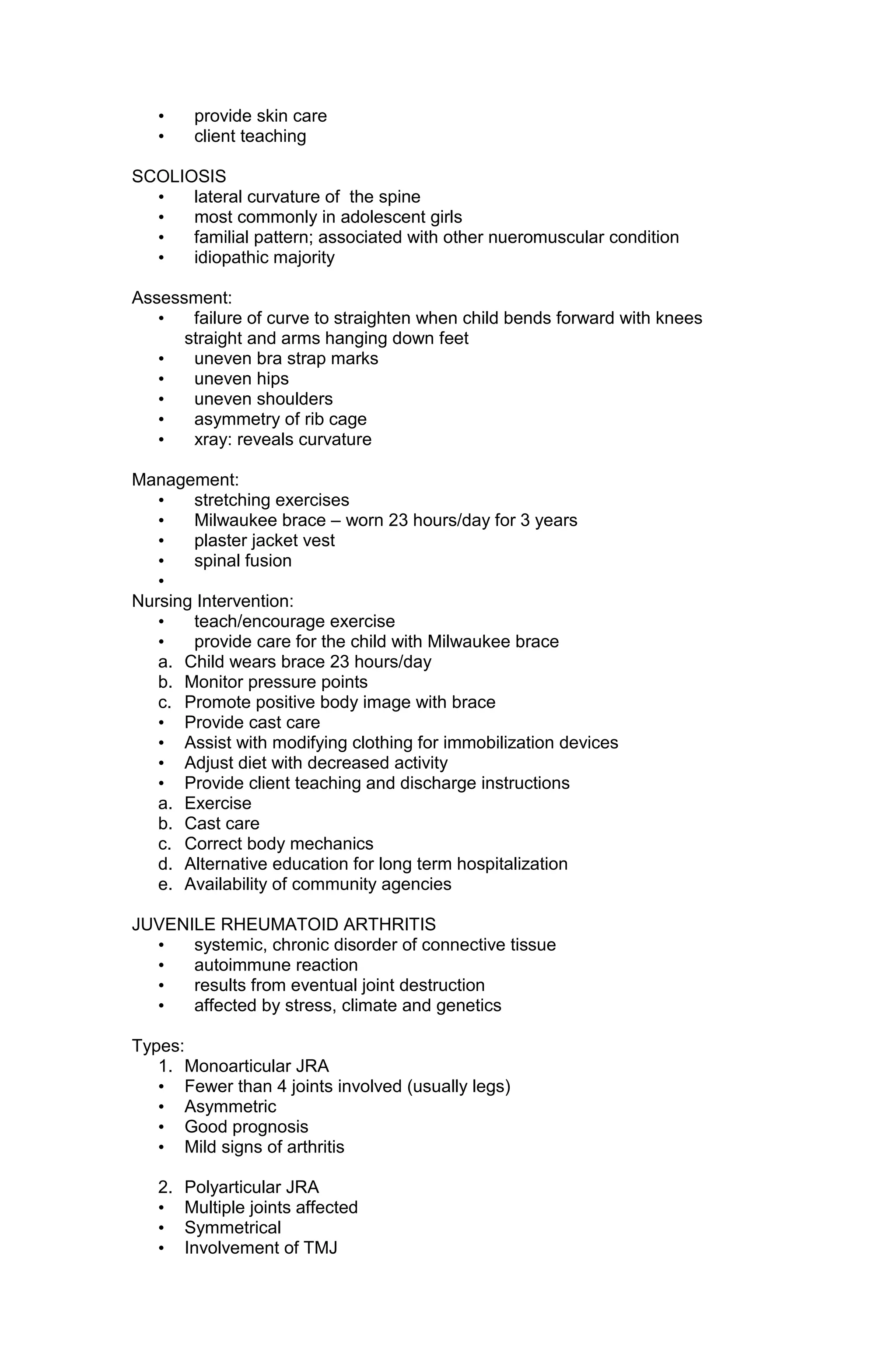 Pediatric disorders by system | DOCX
