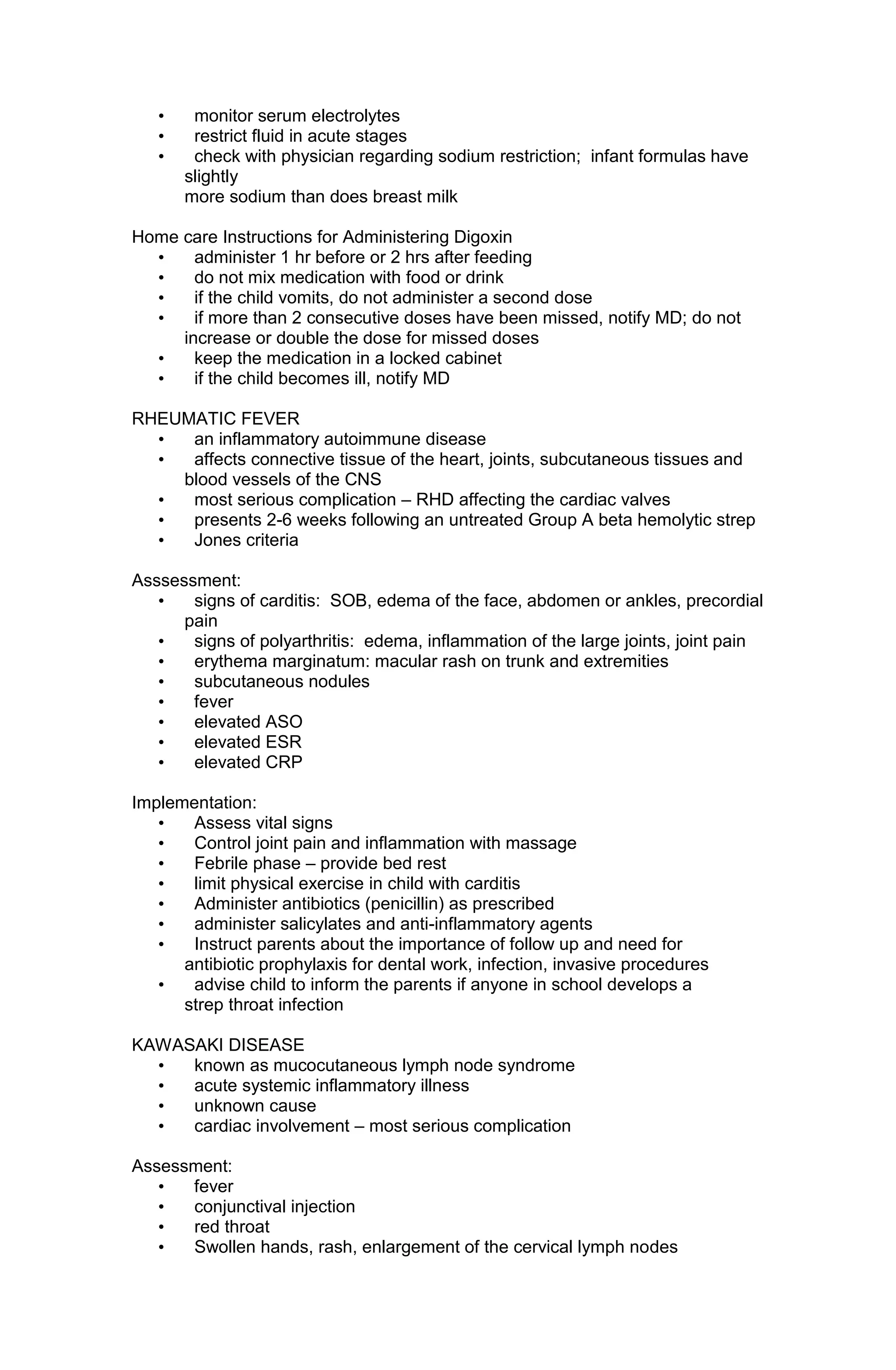 Pediatric disorders by system | DOCX