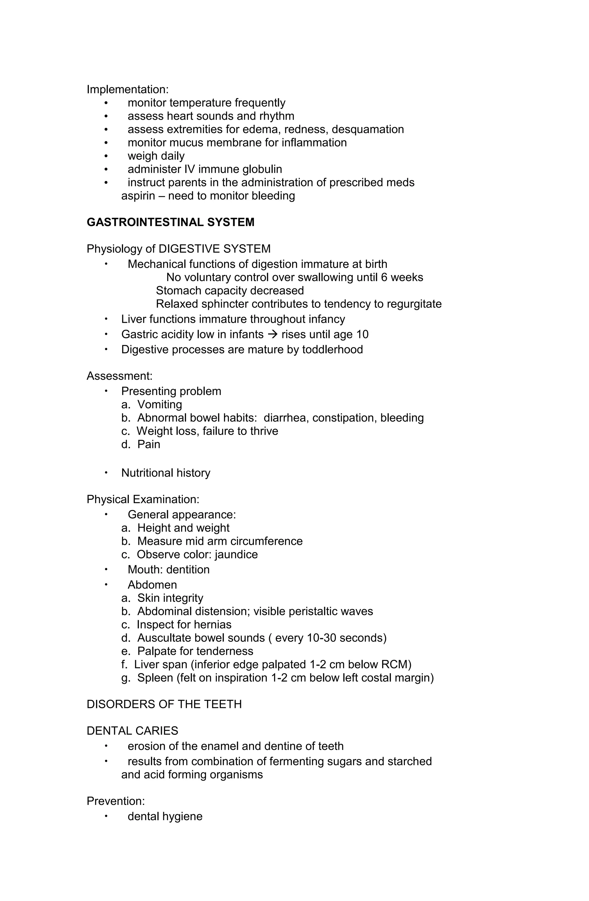 Pediatric disorders by system | DOCX