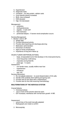 Pediatric disorders by system | DOCX