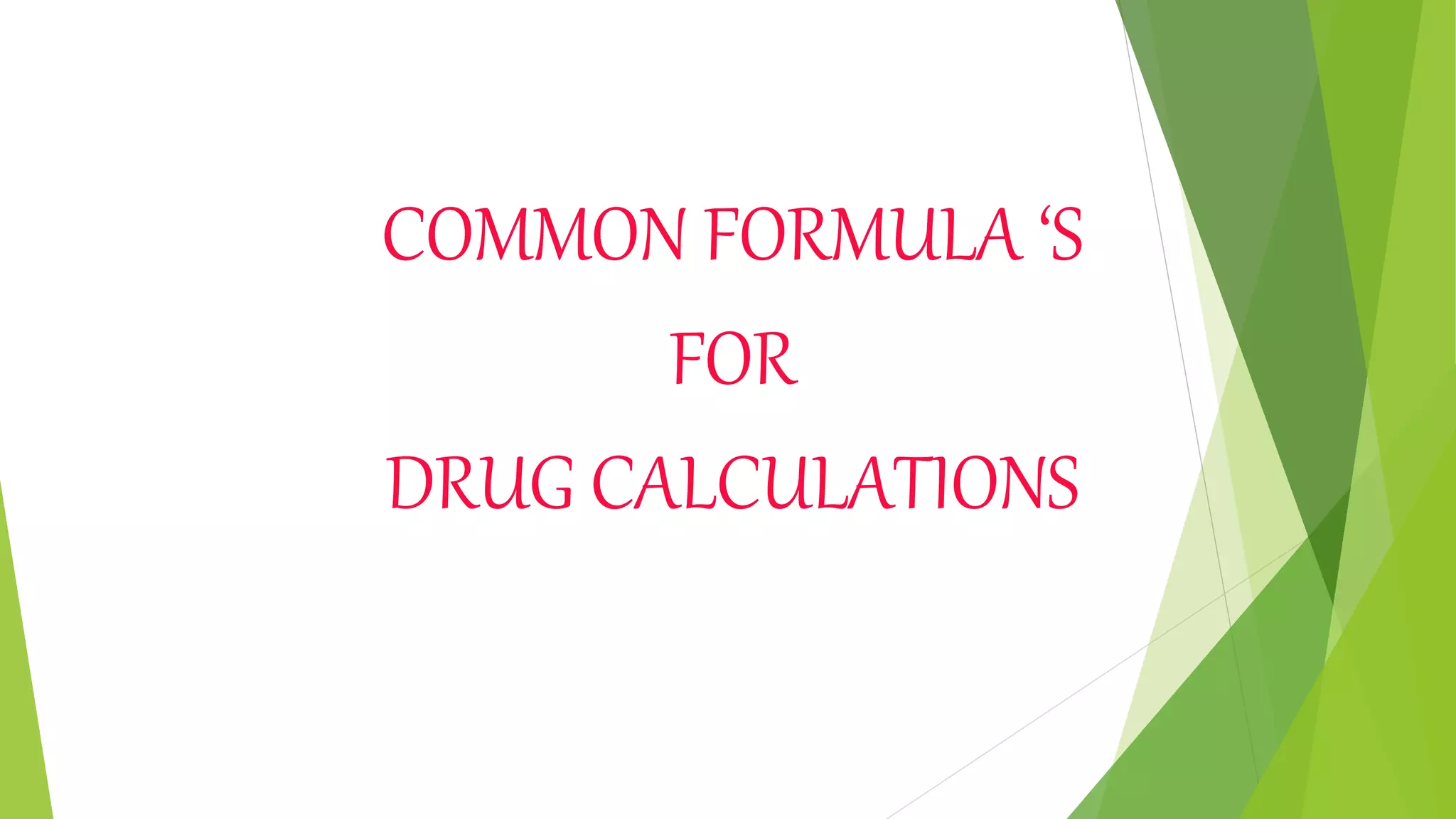 Pediatric drug doses calculations | PPTX