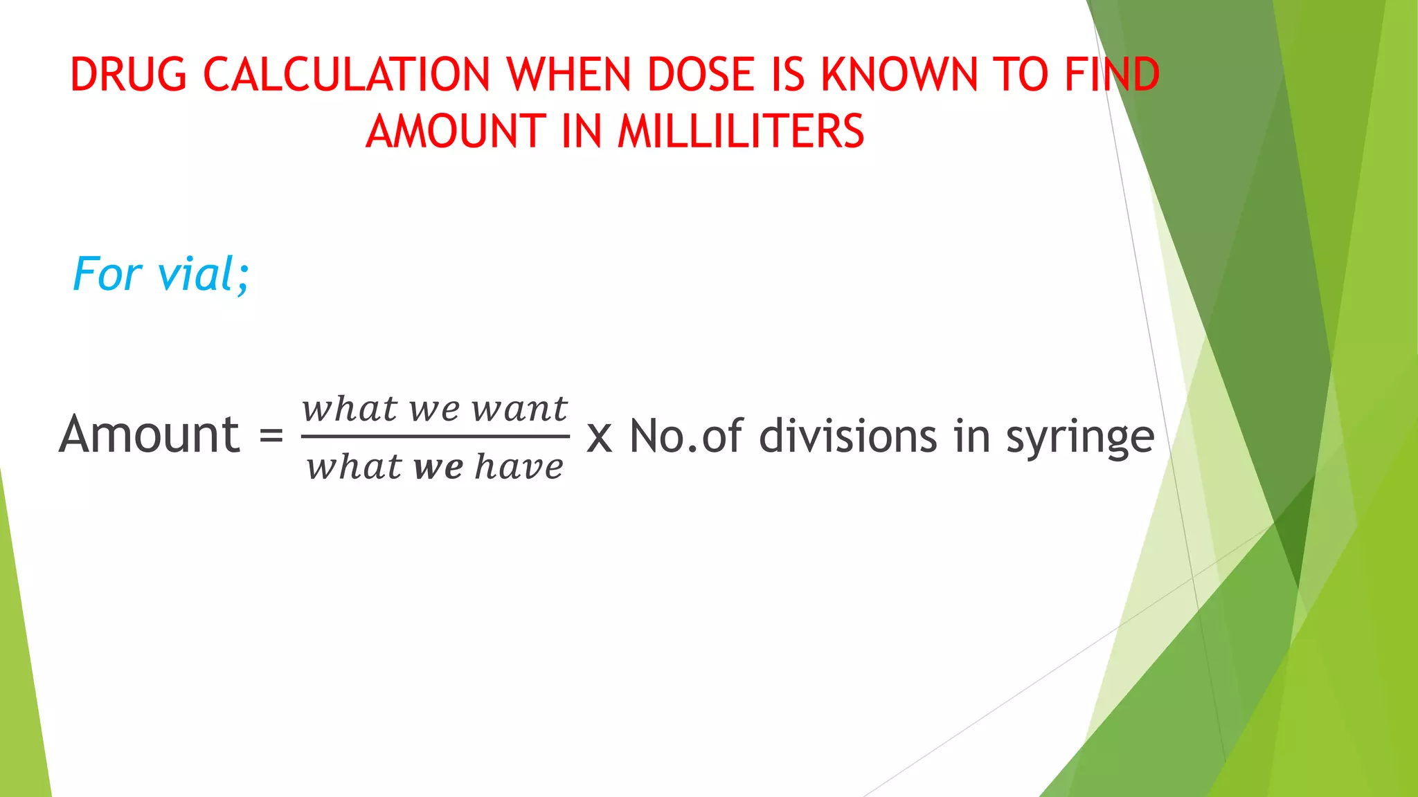 Pediatric drug doses calculations | PPTX