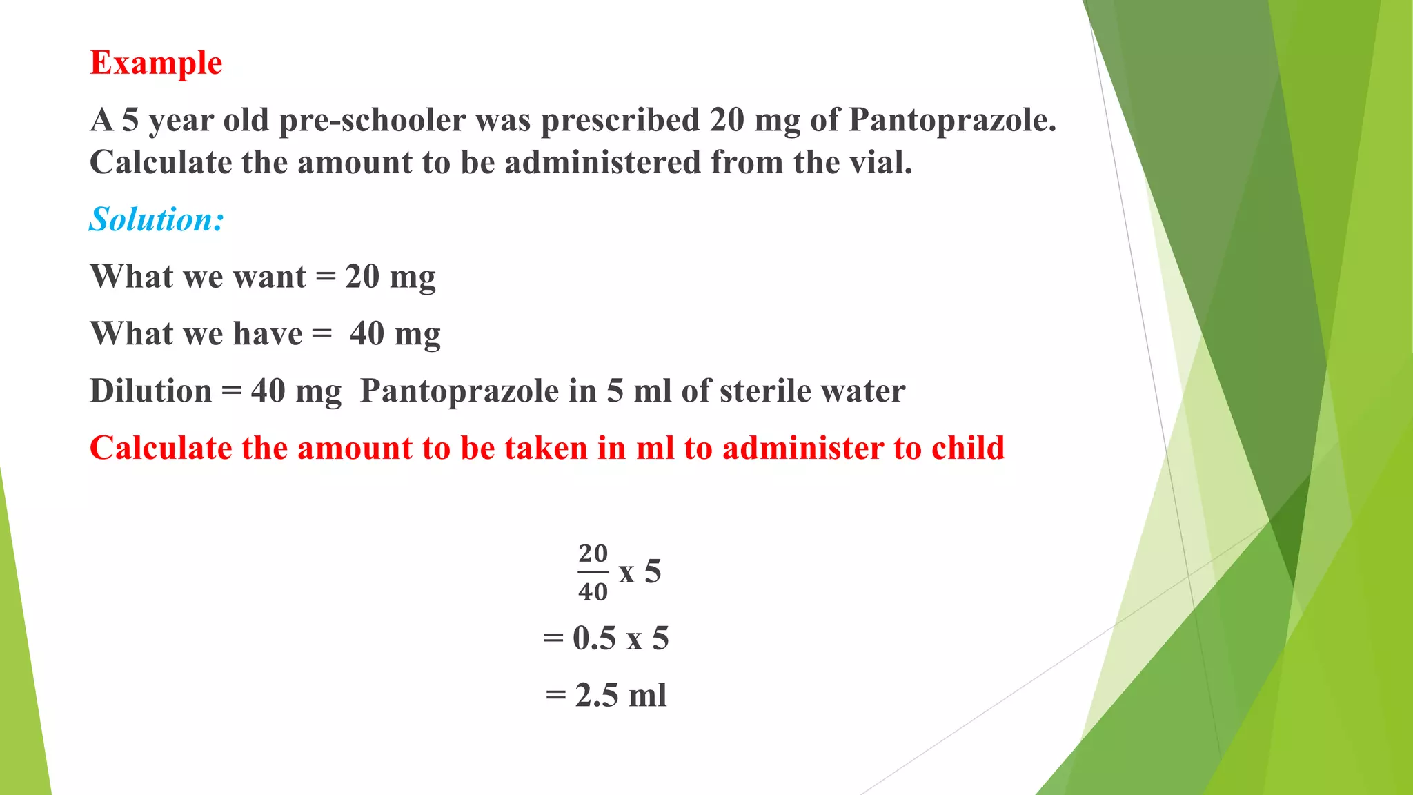 Pediatric drug doses calculations | PPTX