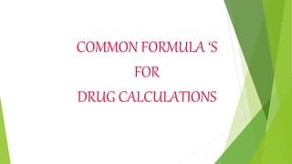 Pediatric drug doses calculations | PPTX