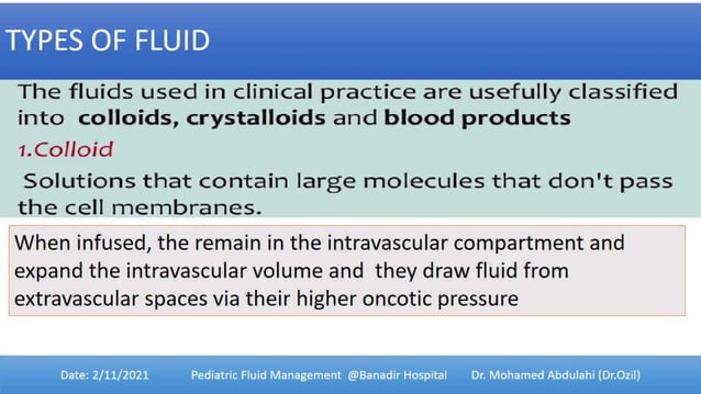 Pediatric Fluid Management DR.OZIL