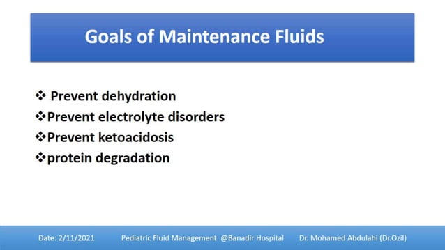 Pediatric Fluid Management DR.OZIL