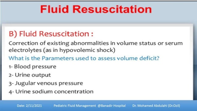 Pediatric Fluid Management DR.OZIL