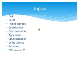 Pediatric gastrointestinal disorders | PPTX