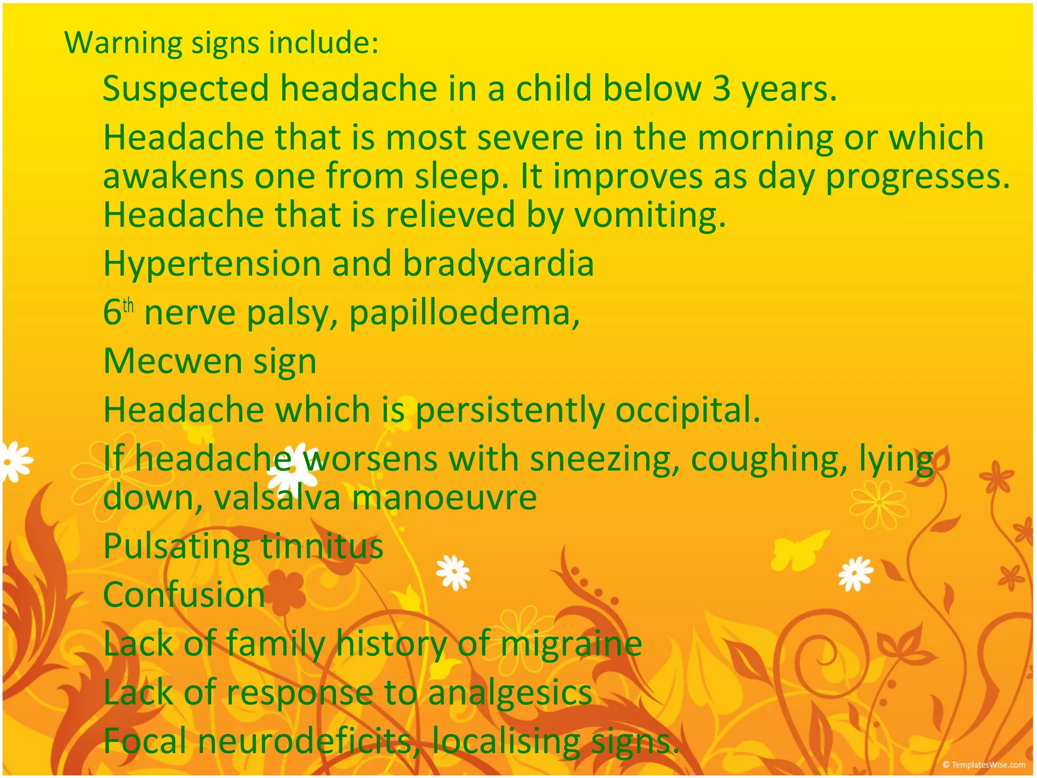 Pediatric headache by dr. milind bapat | PPT