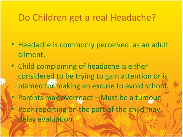 Pediatric headache by dr. milind bapat | PPT | Brain and Nervous System ...