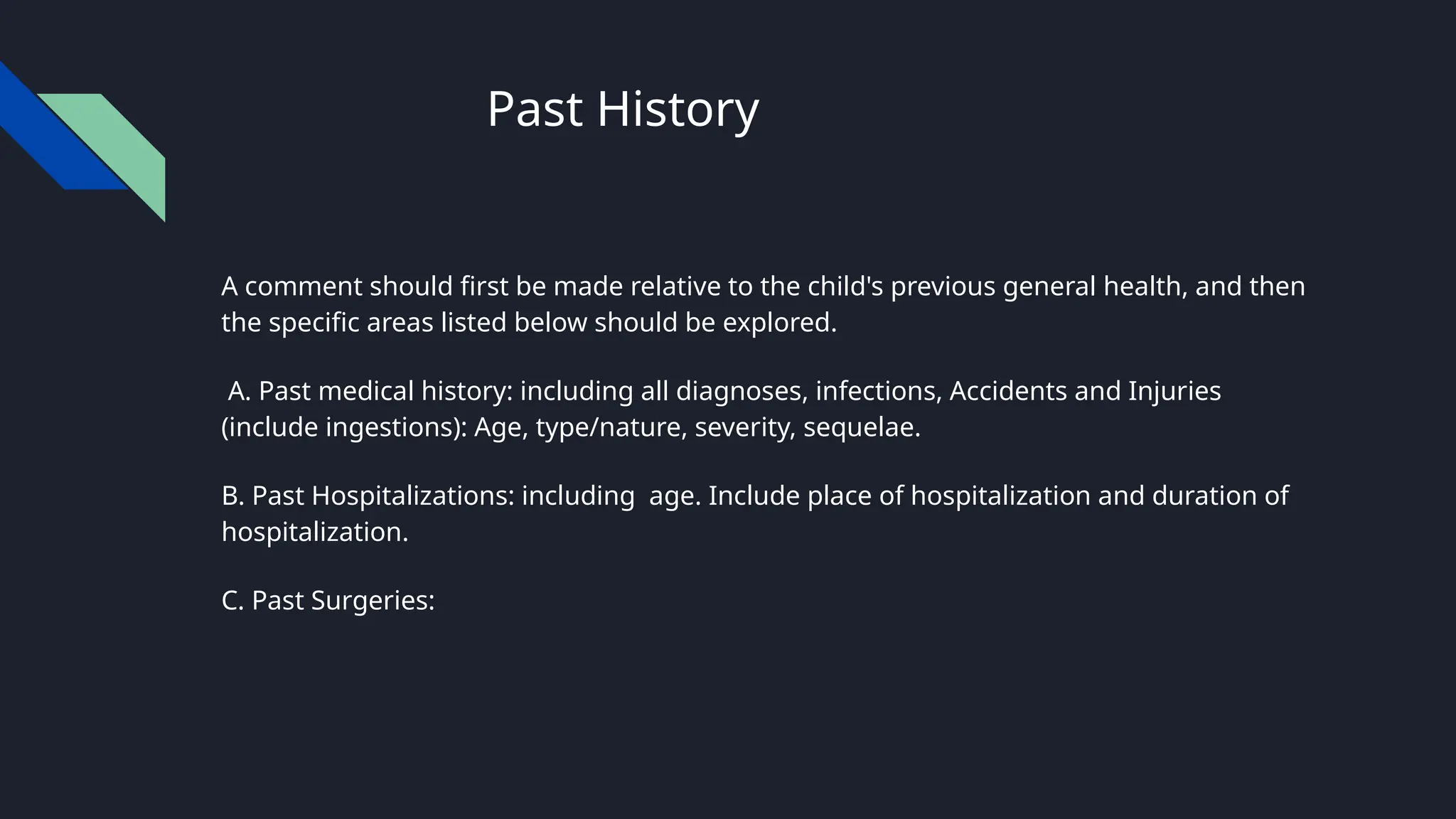Pediatric History taking for medical students | PPTX