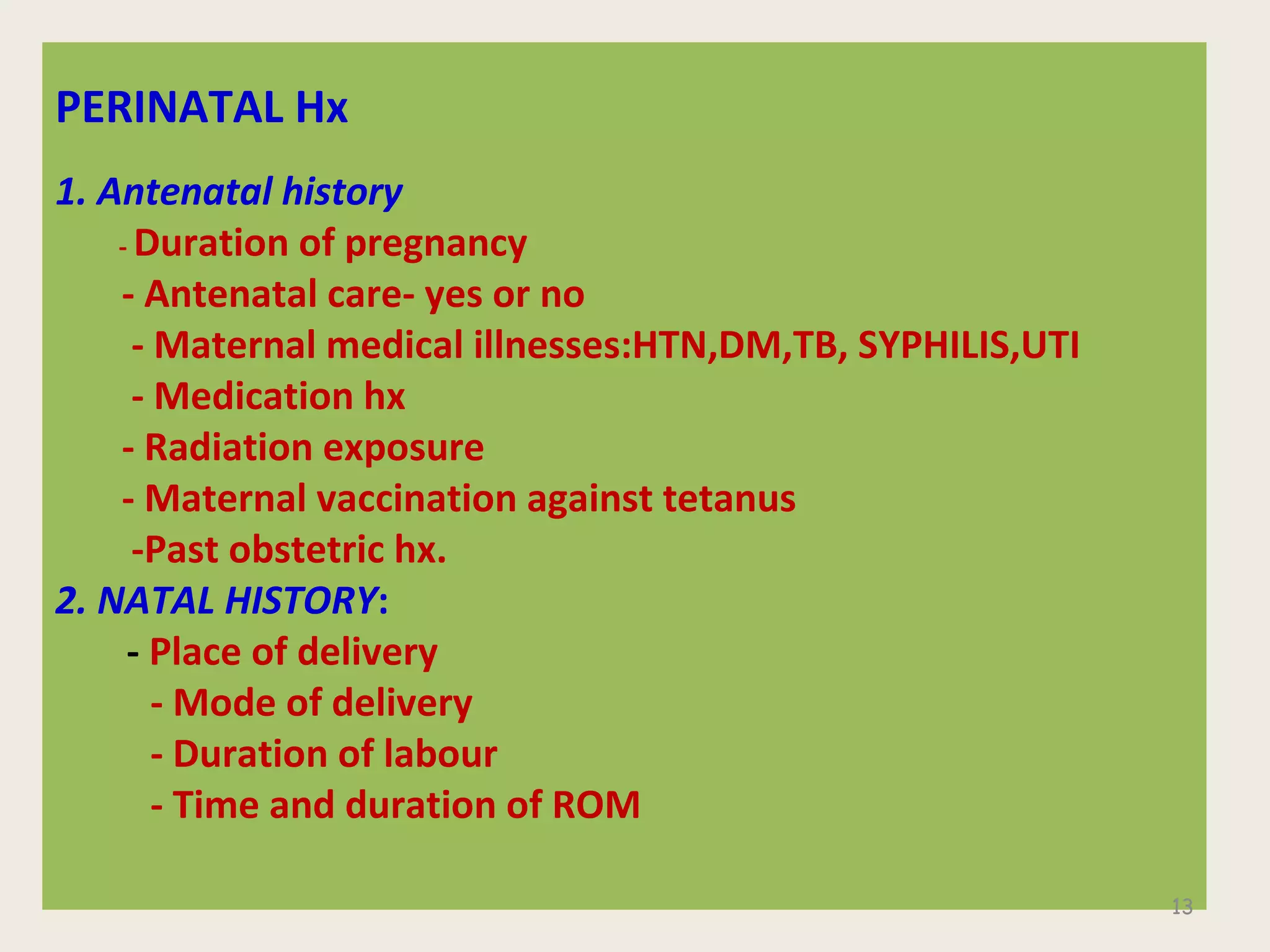 Pediatric history & physical exam | PPT