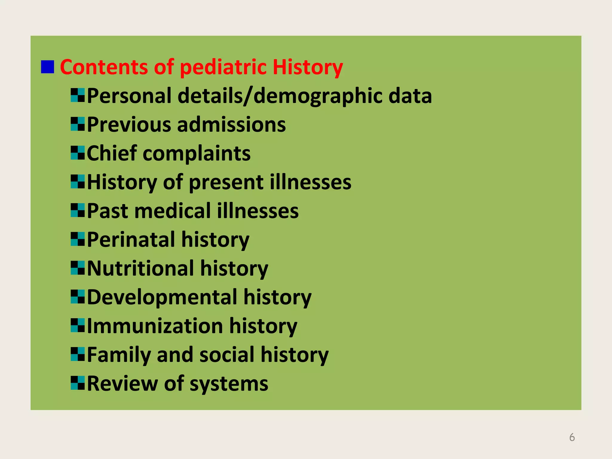 Pediatric history & physical exam | PPT