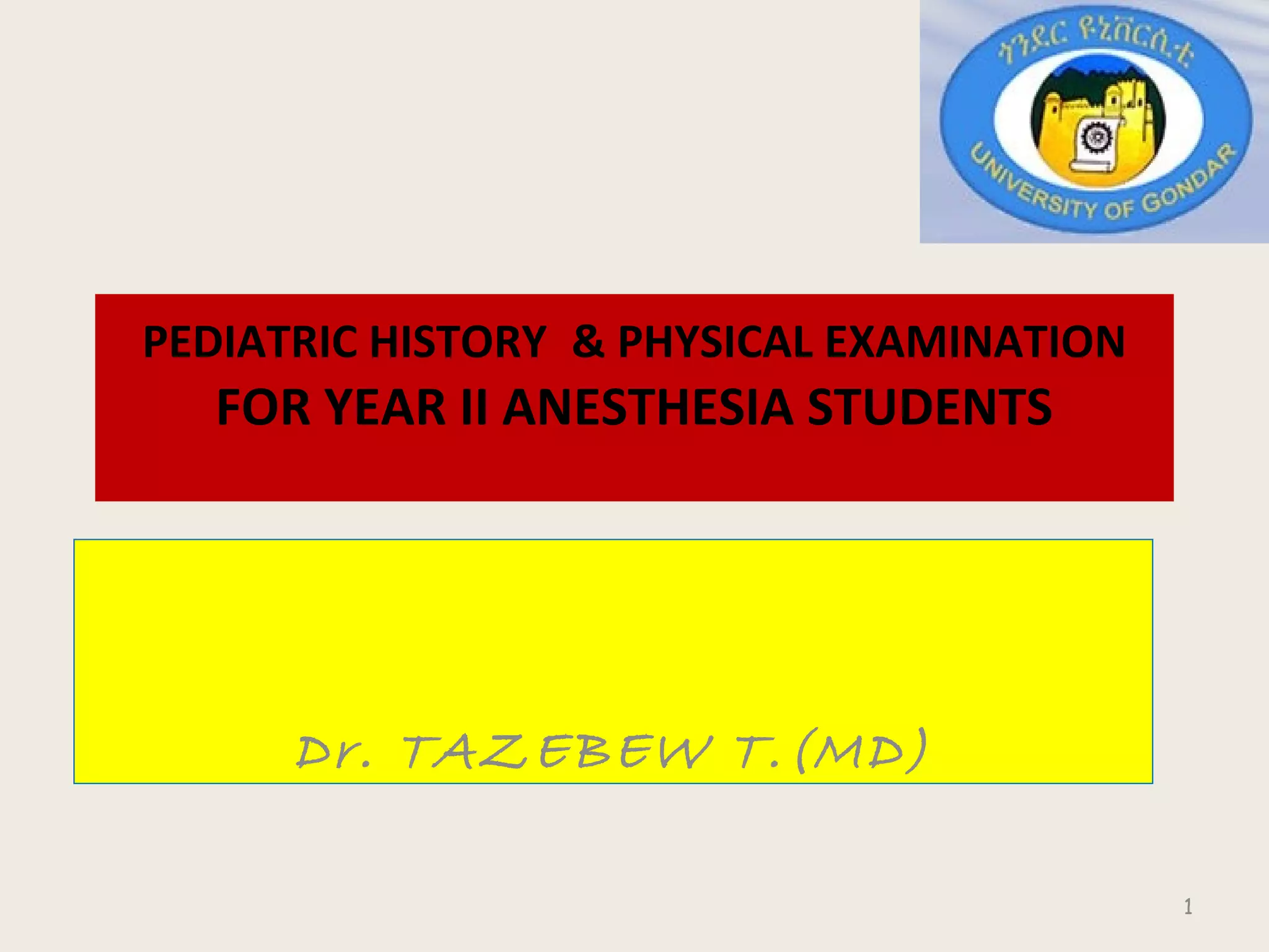 Pediatric history & physical exam | PPT