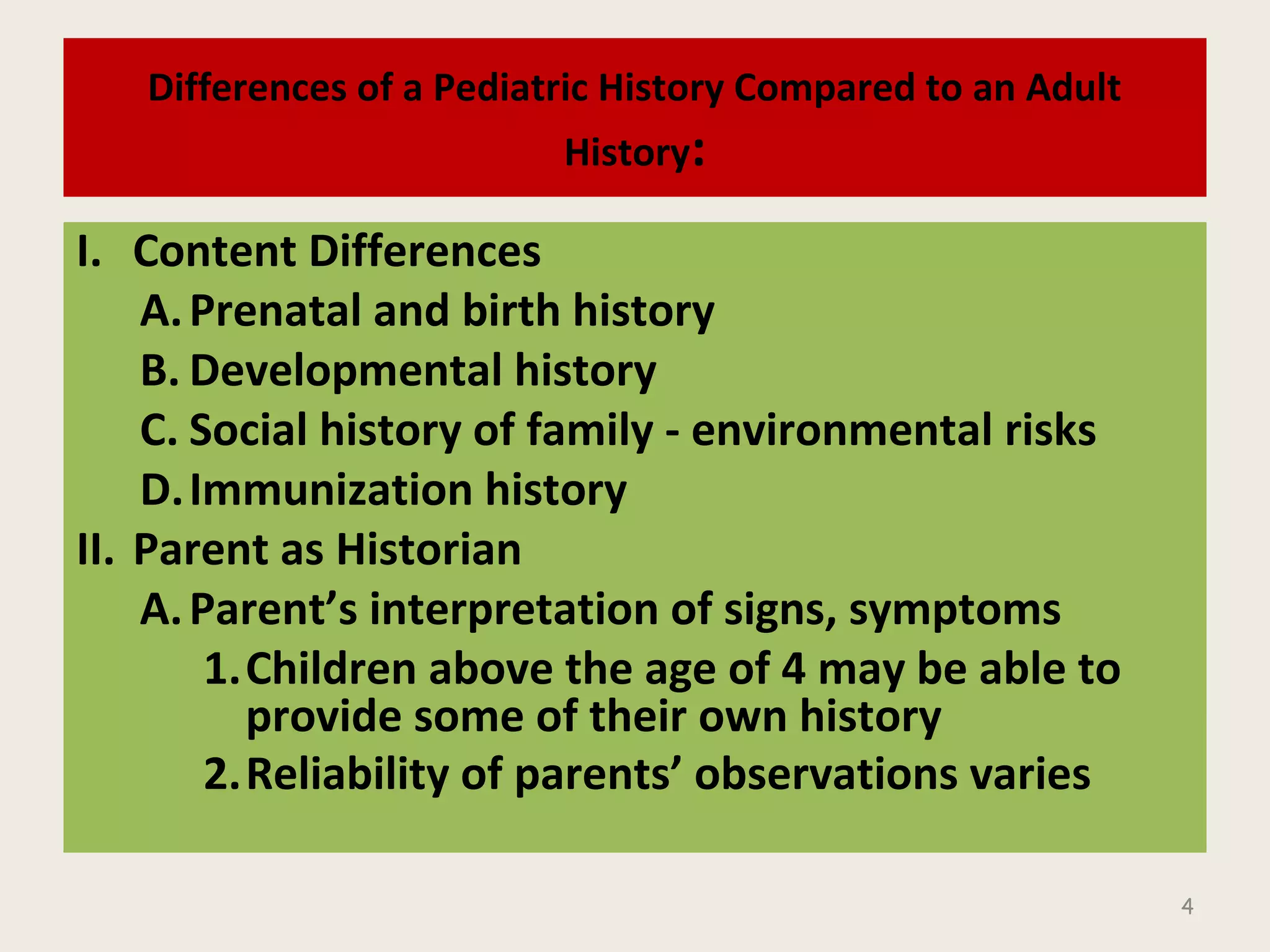 Pediatric history & physical exam | PPT