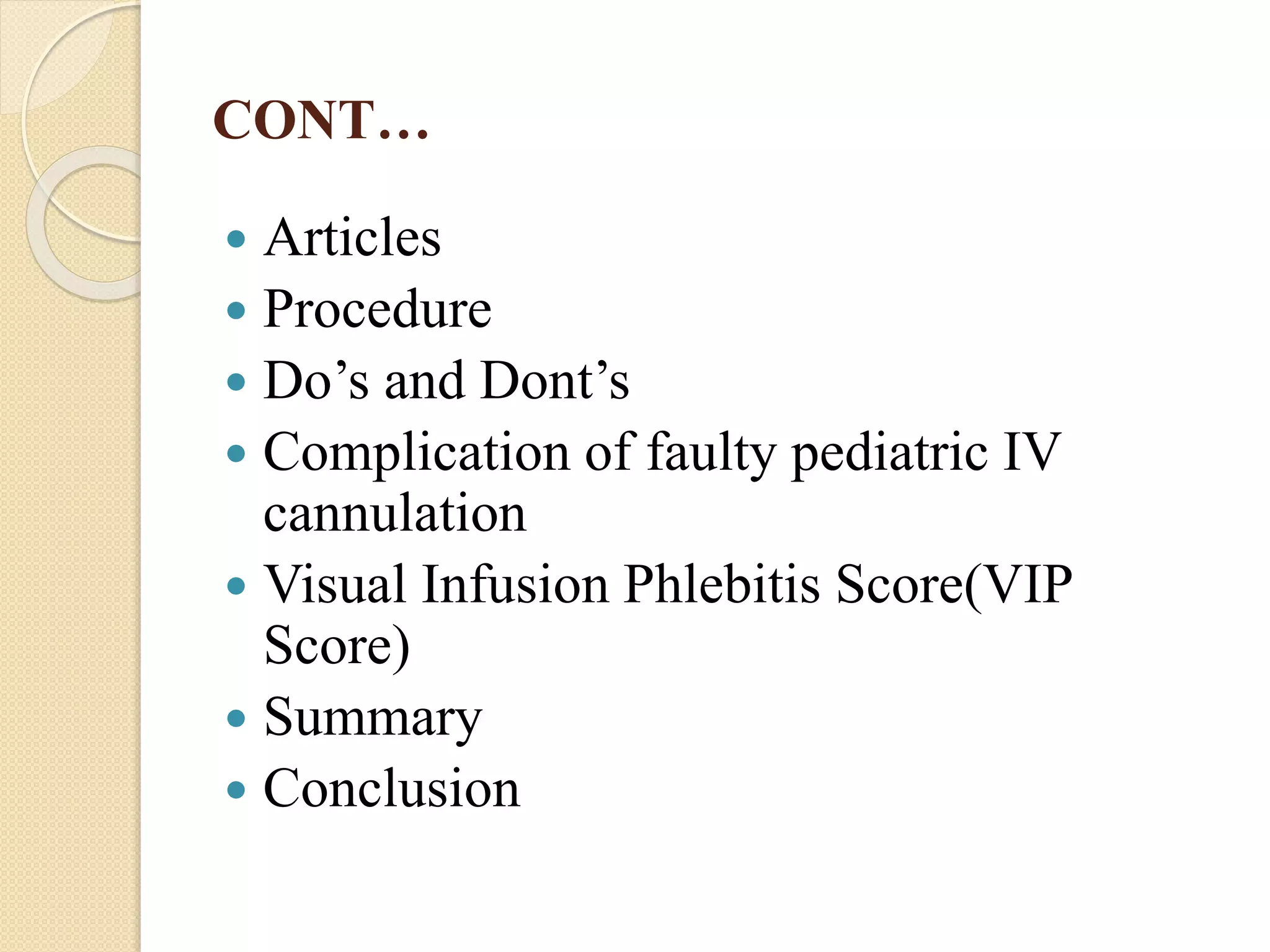 Pediatric intravenous cannulation | PPTX