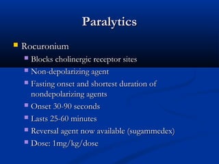 Pediatric intubation pharmacology | PPT | First Aid | Injuries