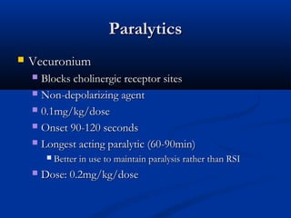 Pediatric intubation pharmacology | PPT | First Aid | Injuries