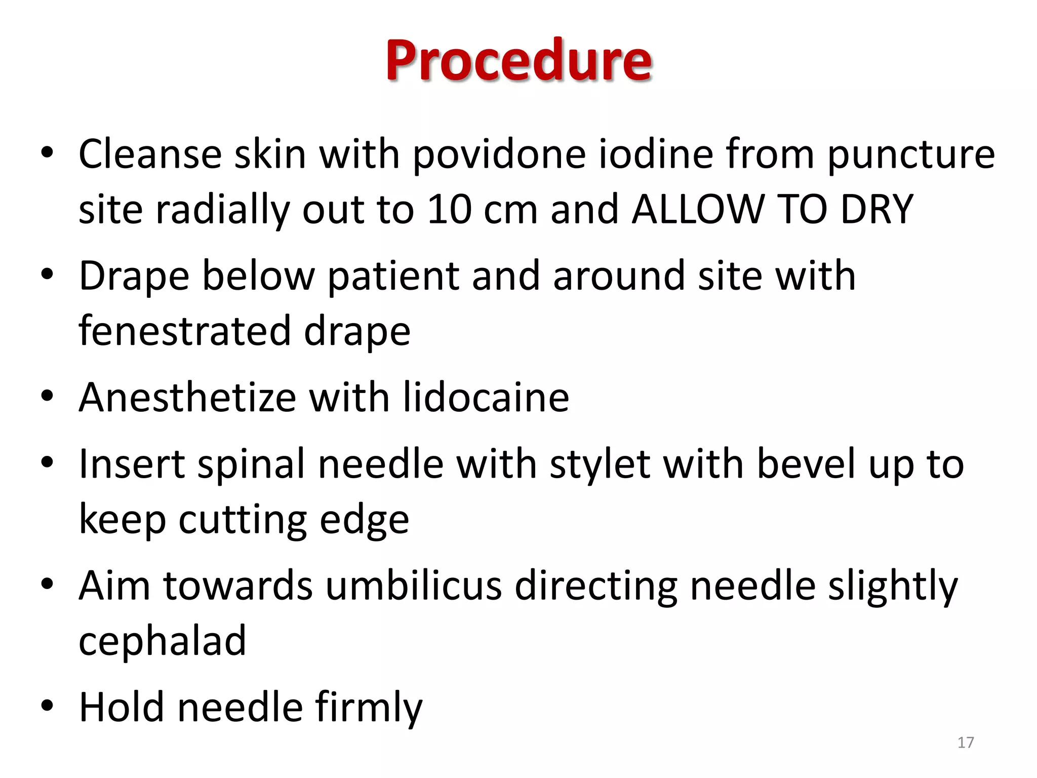 Pediatric lumbar puncture | PPTX