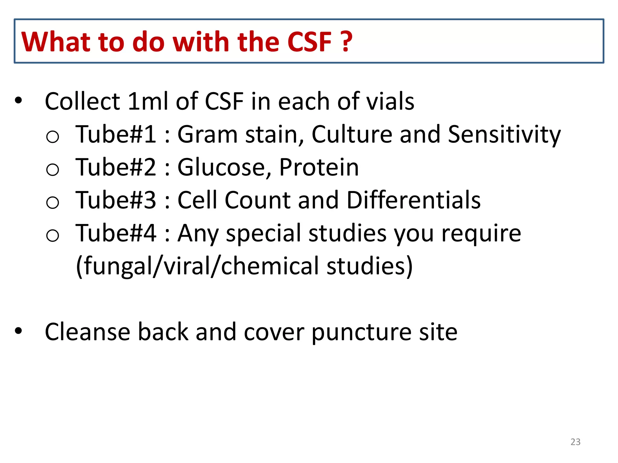 Pediatric lumbar puncture | PPTX