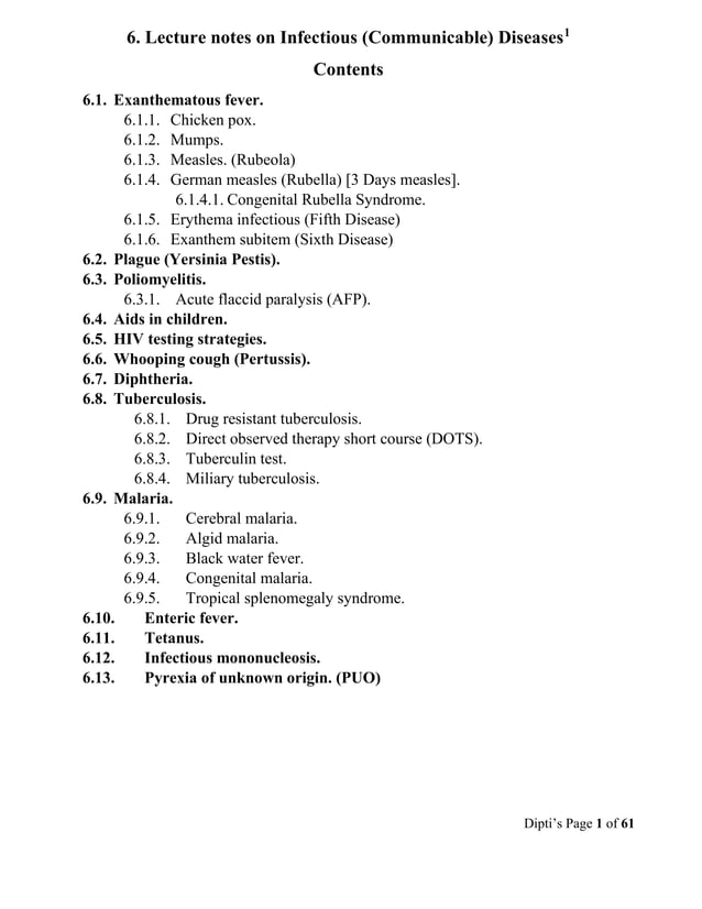 Pediatric lecture notes infectious diseases | PDF | Infectious Diseases ...