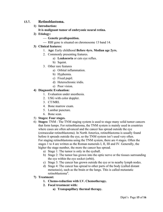 Pediatric lecture notes in oncology | PDF