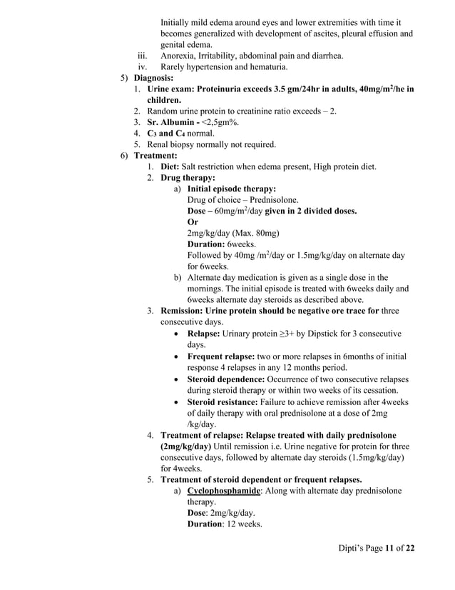 Pediatric lecture notes on nephrology | PDF