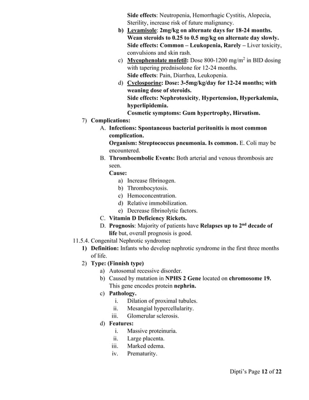 Pediatric lecture notes on nephrology | PDF