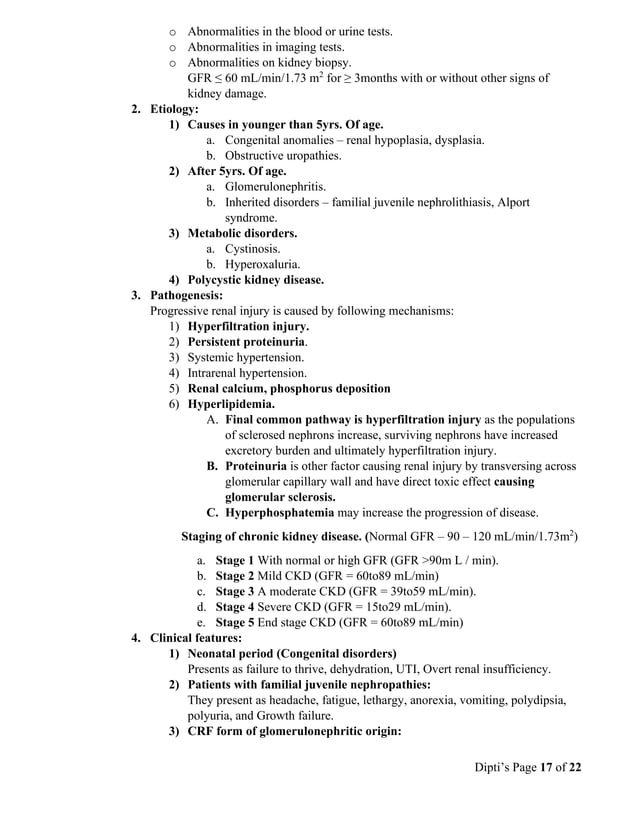 Pediatric lecture notes on nephrology | PDF