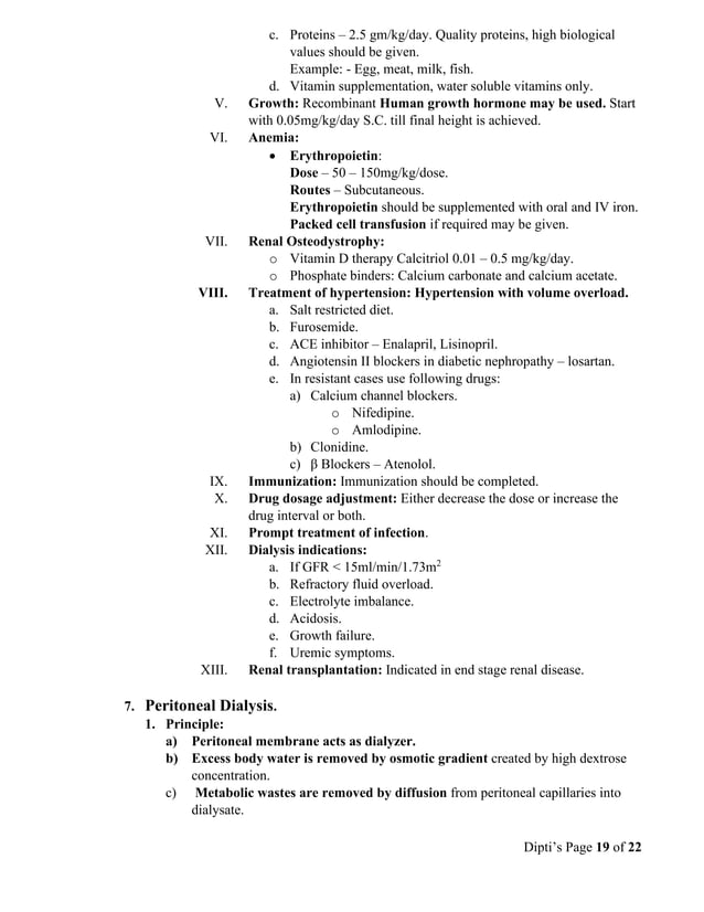 Pediatric lecture notes on nephrology | PDF
