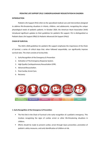 PEDIATRIC LIFE SUPPORT- CHAIN OF SURVIVAL.docx
