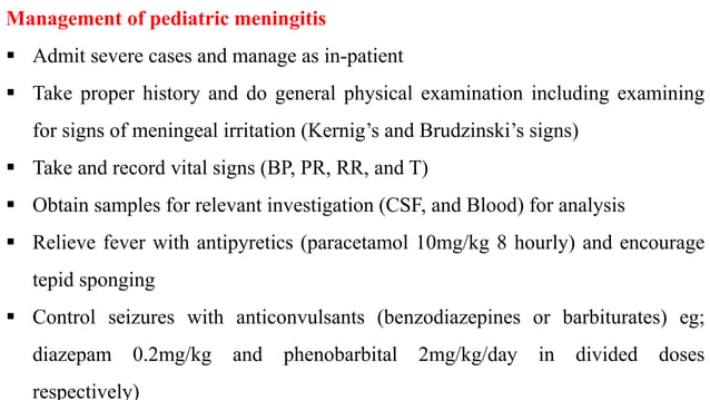 PEDIATRIC MENINGITIS presentation slides.pptx | Infectious Diseases | Diseases and Conditions