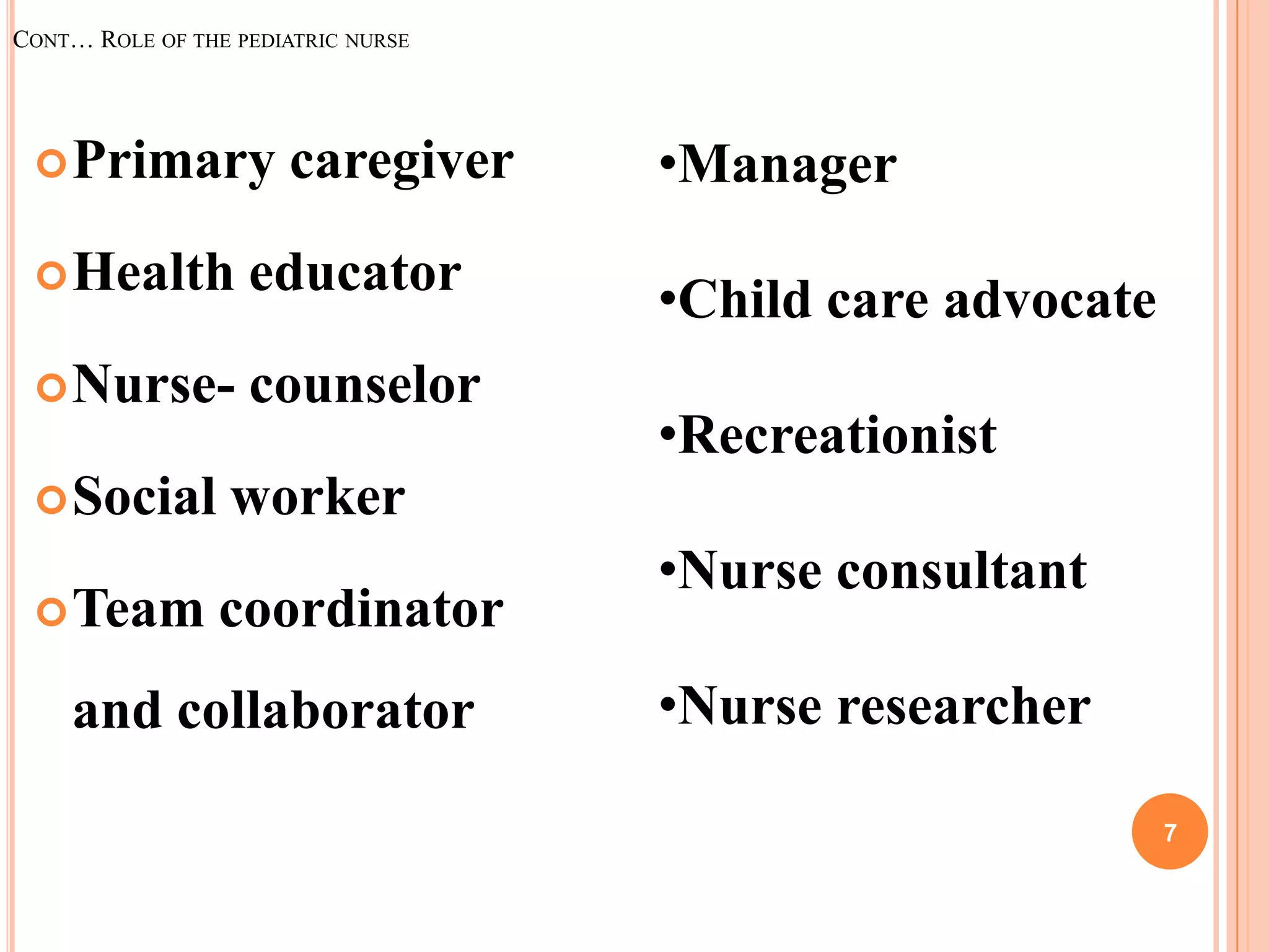Pediatric nursing...ppt unit i | PPTX