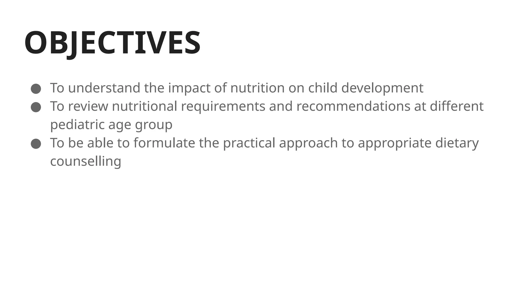 Pediatric Nutrition - Normal recommendations and requirements | PPTX