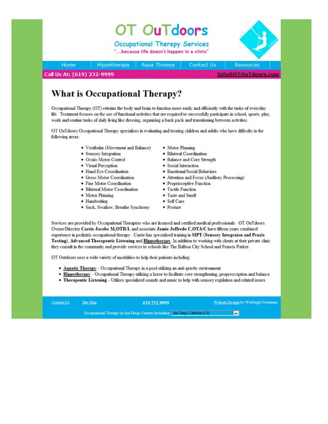 Pediatric Occupational Therapy | PDF