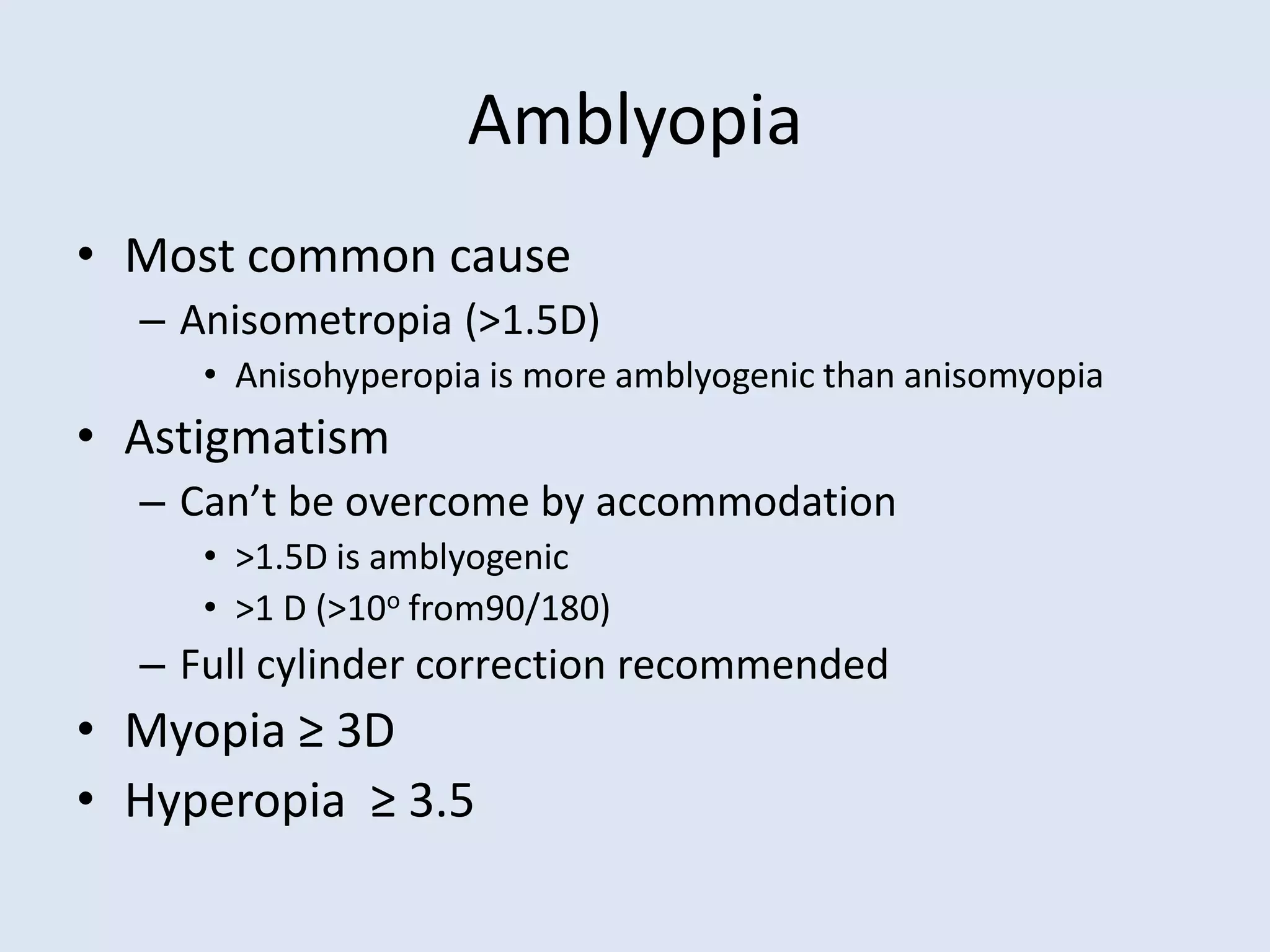 Vision Assessment and Vision Screening in Children, Refractive Error and Spectacle Correction ...