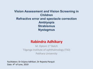 Vision Assessment and Vision Screening in Children, Refractive Error and Spectacle Correction ...