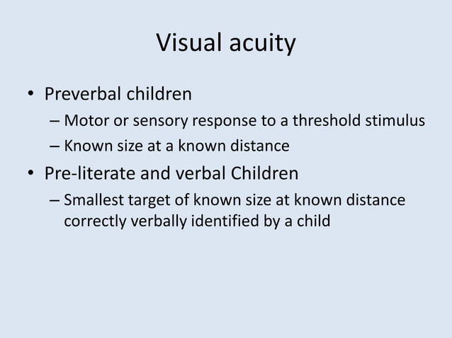Vision Assessment and Vision Screening in Children, Refractive Error and Spectacle Correction ...