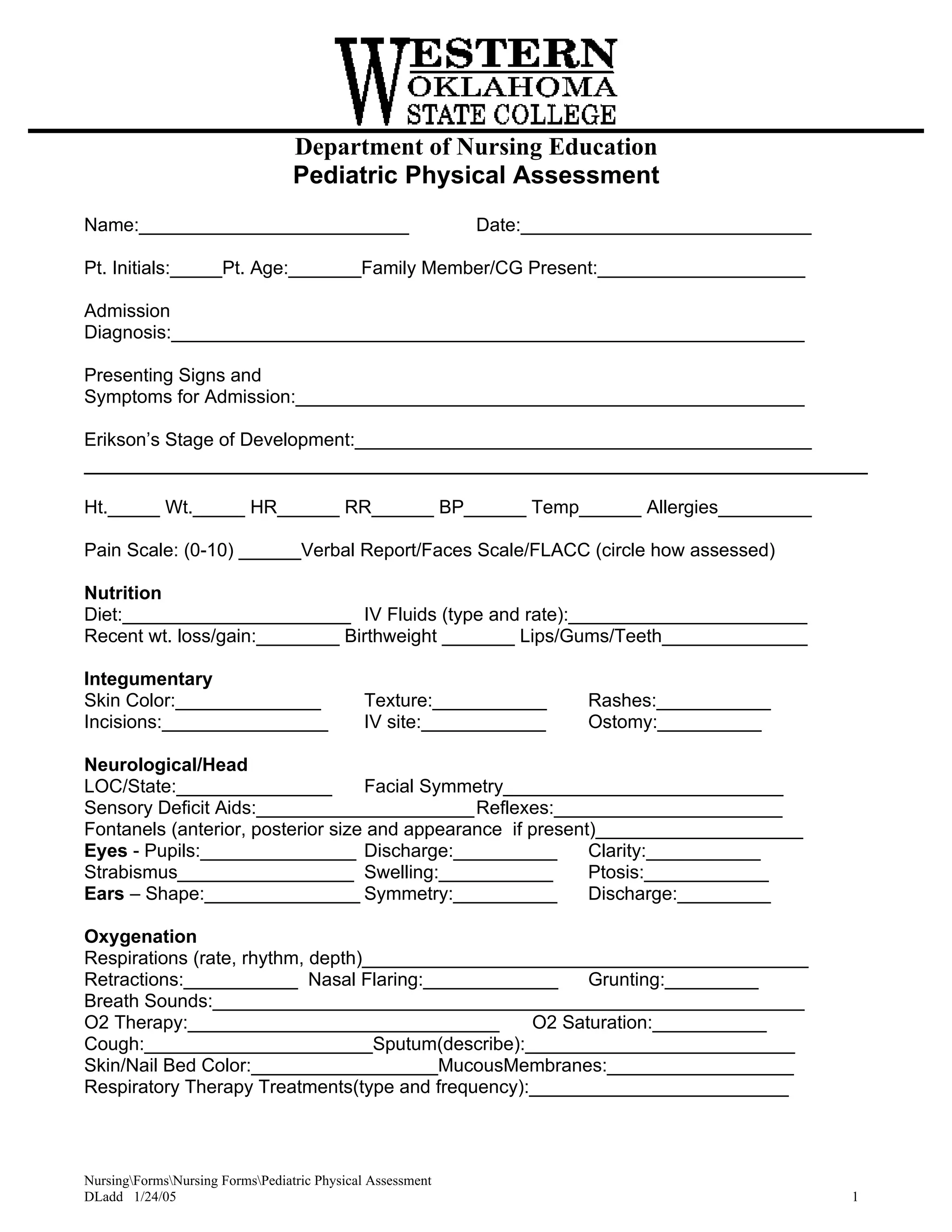 Pediatric Physical Assessment | DOC