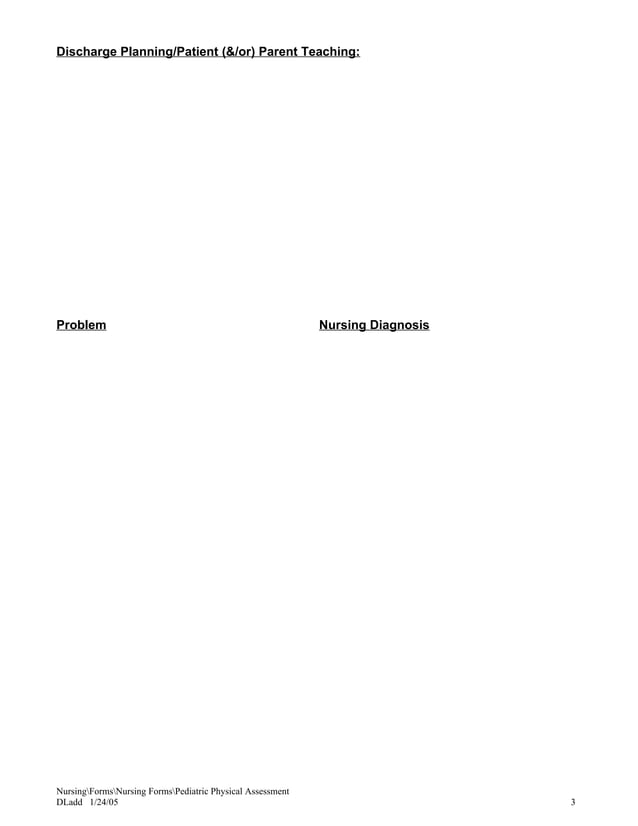 Pediatric Physical Assessment | DOC | Lung and Respiratory Health ...