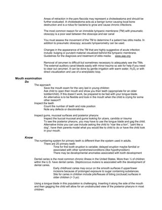 Pediatric Physical Examination Core Curriculum Appendices | PDF