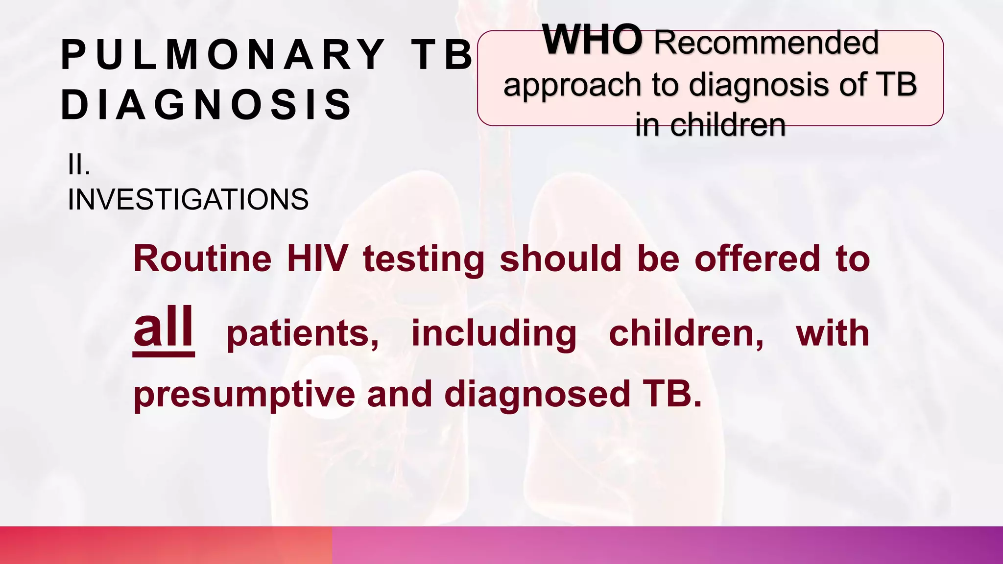 Pediatric Pulmonary Tuberculosis | PPTX