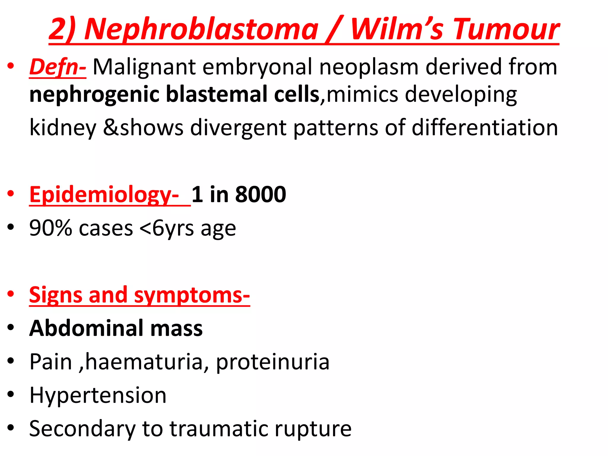 Pediatric Renal Tumors | PPTX