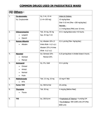 Pediatrics Doses.pdf,dose dose dose dose | PDF