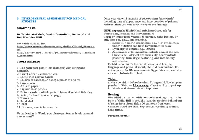 Pediatrics Examinations Made Easy for Medical Students by Dr Varsha 2023.docx | Parenting Babies ...