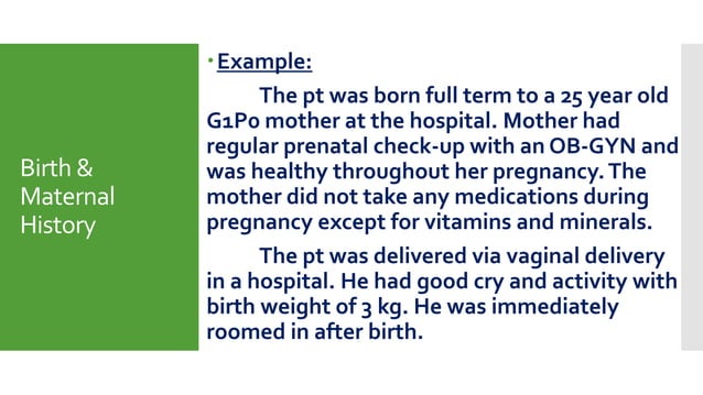 Pediatrics History Taking and Physical Examination.pptx | Pregnancy | Reproductive Health