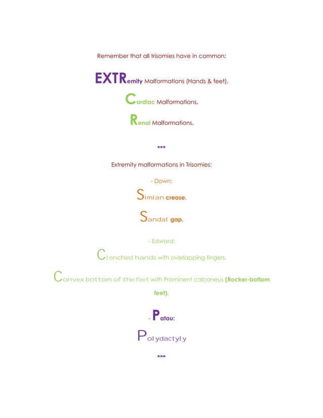 Pediatrics mnemonics | PDF