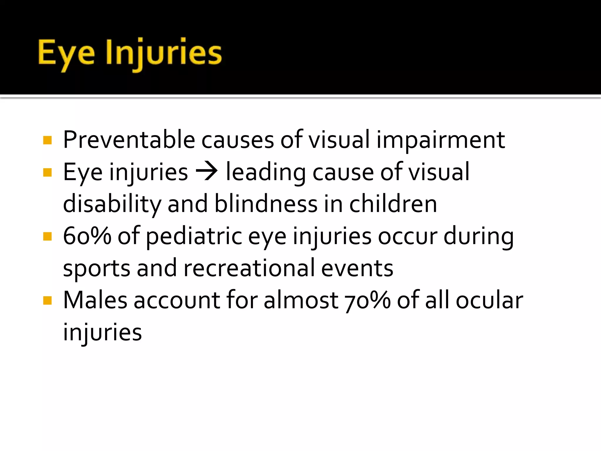 Pediatrics ocular trauma and emergencies | PPTX